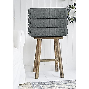 100% Ring Spun Cotton Bath Towels 24x44 Charcoal Grey Pack of 6 Gym Towels Soft Absorbent Lightweight Towels for Bathroom Spa Hotel Pool Salon Shower