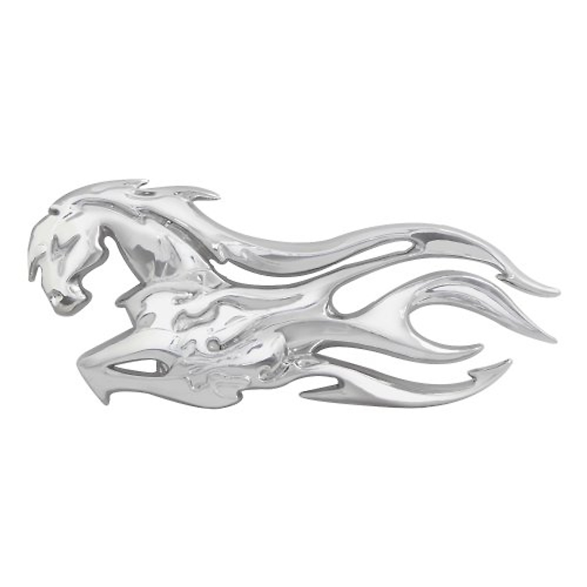 Grand General 90191 Chrome Plastic 'Flamed Horse' Mud Flap Cut-Out Accent