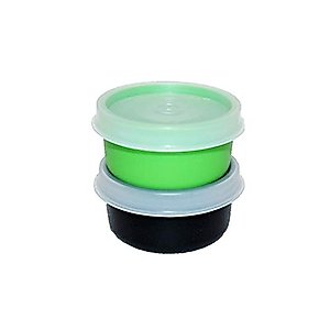 Tupperware Set of 2 Smidgets 1 Ounce Mini Containers Green Black