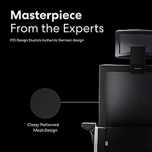 SIDIZ T80 Ergonomic Home Office Chair : German Mechanism for Extreme Comfort, Adjustable Headrest and Lumbar Support, 3-Way Armrests, Forward Tilt Adjustment, Adjustable Seat Depth, Mesh Back (Black)