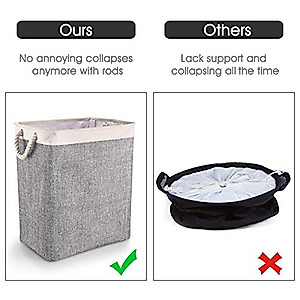 DYD Laundry Basket with Handles & Brackets Large Hamper for Kid Girl Collapsible Washing Bin Built-in Lining for Bedroom Dorm Toy Clothing Storage