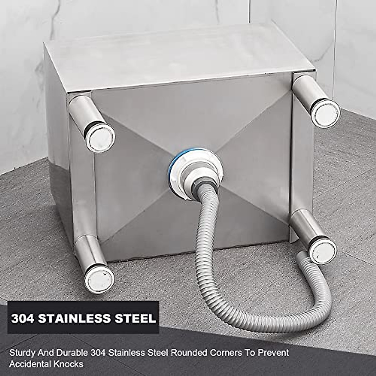 Stainless Steel Commercial Sink with Faucet, Kitchen Sink Station with Deep Basin, Utility Sink for Home Laundry Room Garage Bar Restaurant