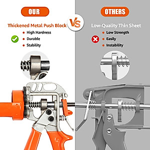 Holothurian Caulking Gun, Caulk Gun No Drip,Sealant Finishing Tool Grout Scraper for Kitchen Bathroom Window Sink Joint, 1/10 Gallon Cartridge, 20:1 Thrust Ratio