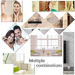 Jitejoe Wall Mirror Tiles,8''x8''x4PCS,Full Length Tiles,Flexible Full Body Mirror for Bedroom,Living Room,Acrylic Wall-Mounted Mirrors,Frameless Tiles (8''x8''-4PCS)