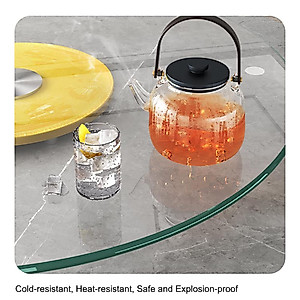 Lazy Susan Turntable For Dining Table,Countertop,Tempered Glass Rotating Tray,Transparent Rotating Tray With Silent Bearing Centerpieces,Silent/Smooth/Not Easy to Dump,for Spice Rack Table Cake Kitche