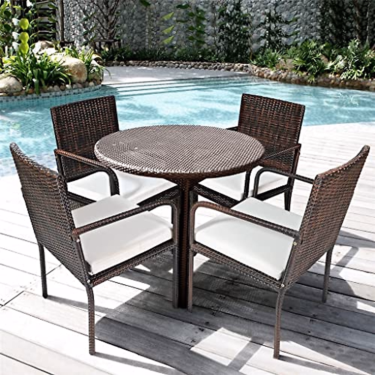 Office Chair Gaming Chair Computer Chair 4 Piece Outdoor Patio Dining Chair Cushioned Sofa with Armrests Garden Deck