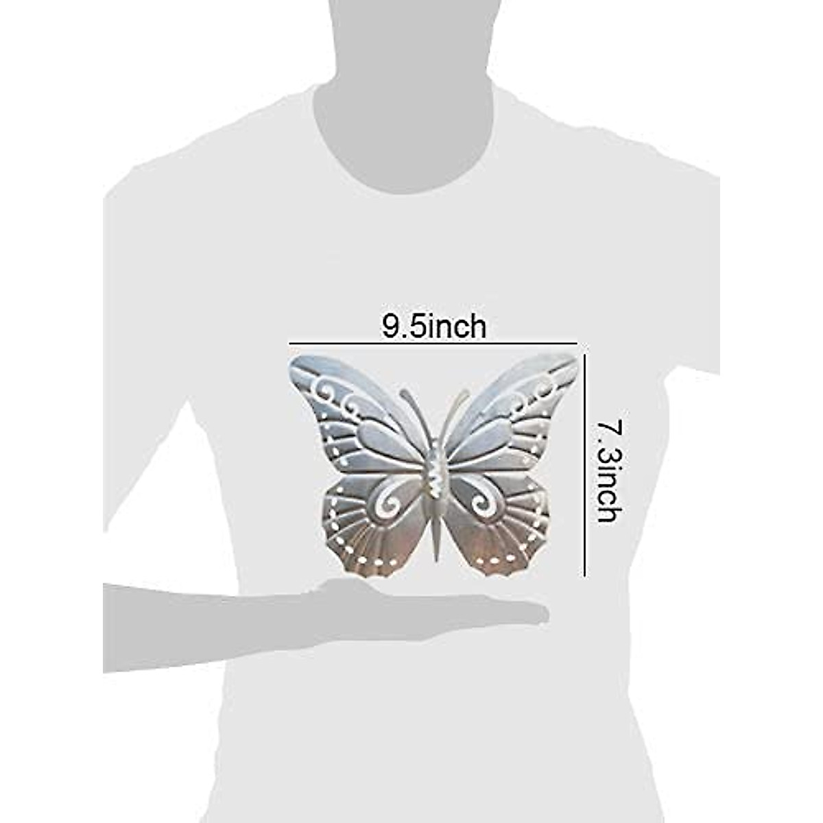 Superdream 3D Nature Inspired Metal Butterfly DIY Decorative Wall Art Trio Hang Indoors or Outdoors