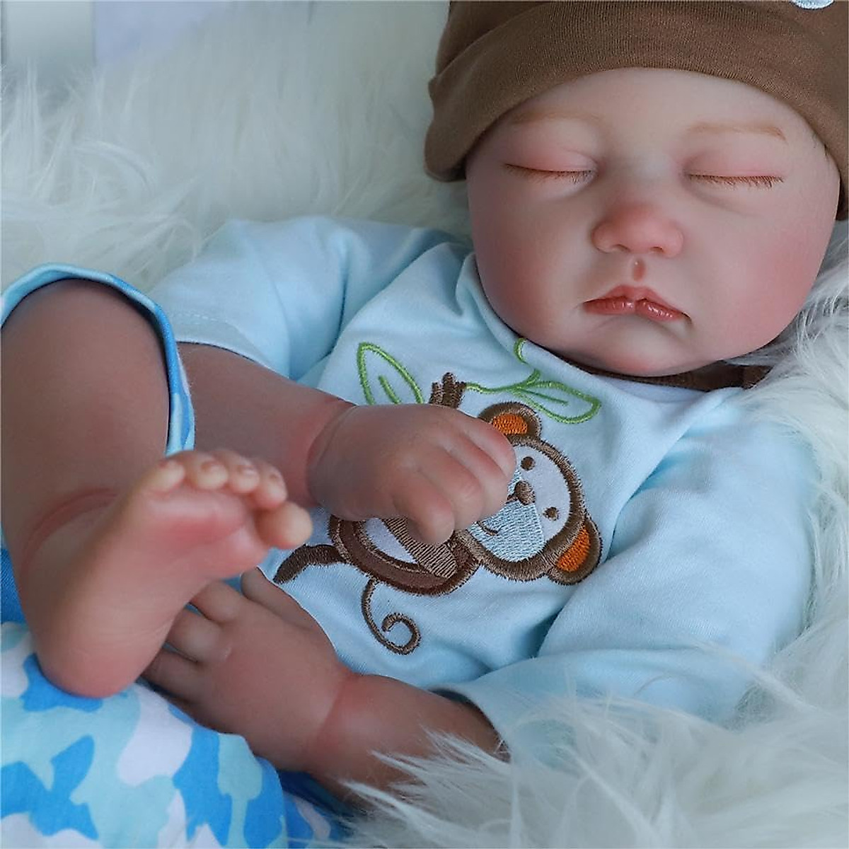 Kaydora Reborn Baby Dolls -22 inches Sleeping Realistic Reborn Baby Dolls Boy with Lifelike Soft Body Presented in Gift Box for Kids 3+