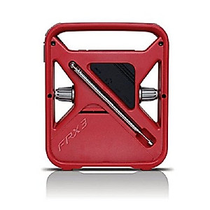 Eton - American Red Cross FRX3+ Emergency NOAA Weather Radio, Red, Digital Display, Hand Turbine, Solar Power, Red LED Flashing Beacon, 7 NOAA/Environment Canada Weather Bands, Phone Charger