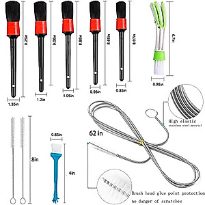 Car Detailing Brush Kit, Car Brushes for Detailing, Auto Detailing Brushes for Cleaning Wheels, Interior, Exterior, Skylight, Leather(10 Pcs)