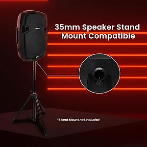 PYLE-PRO 1000W Powered Bluetooth PA System Speakers - Active DJ Speakers with 10 Inch Subwoofer Monitor Speaker and Built-in USB for Audio, Music, Concerts, Band - PPHP1037UB, Black
