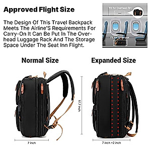 MOLNIA Expandable Laptop Backpack, 3 in 1 Laptop Bag, 17.3 inch Computer Backpack, Multi-functional Travel Bag, 2022 New Version for Business Casual Travel College School, Men/Women,Black