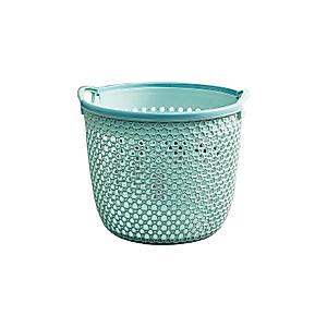 2 Pack Laundry Basket, Lightweight Laundry Hamper With Handle, Plastic Laundry Basket For Closet, Dorm, Laundry Room, Bedroom, Large Laundry Basket, Home Closet Clothes Basket (Blue)