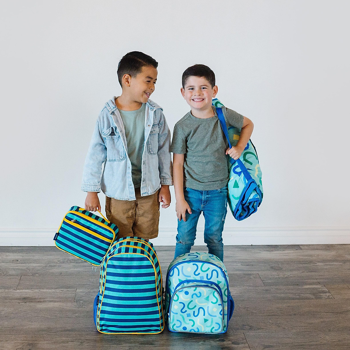 Wildkin Boys' 15-Inch Backpack, Blue Stripes, 15 Inch