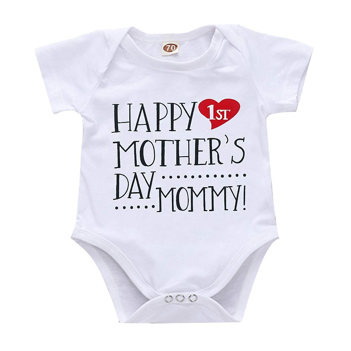 XFGLCK Newborn Infant Baby Boys Girls Mother's Day Outfit Short Sleeve Romper Bodysuit Onesie (Happy 1st mother's day mommy, 3-6 Months)
