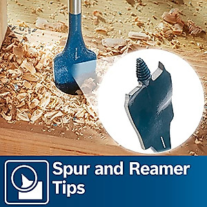 BOSCH DSB5013P 13-Piece Assorted Set Daredevil Spade Bits with Included Pouch, 1/4 In. Hex Shank Ideal for Fast Drilling Applications in Wood