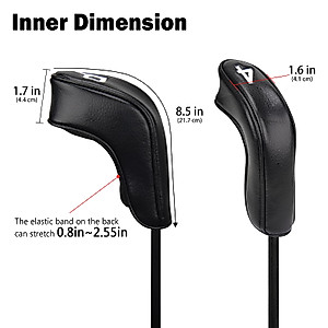 BIG TEETH Golf Hybrid Iron Head Cover 9Pcs Hybrid Head Covers Set Long Hybrid Iron Covers, Golf Club Covers W/Big NO. for Cleveland Launcher, Cobra T Rail Hybrid Irons (1set of 9pcs(4-9,P,A,S))