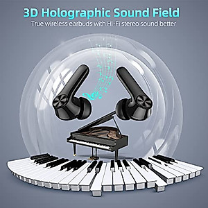 Bluetooth Headphones, 24H Playtime 5.3 Wireless Bluetooth Earbuds Deep Bass Clear Call, IPX6 Waterproof Sport Ear Buds with USB-C, Led Display Touch Contro In-Ear Headset Compatible for iPhone Android