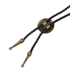 Bolo Tie for Women Men Gold Flower Cowboy Necklace Rodeo Leather Necktie Bolo Western Necklace Cowboy Bolo Tie