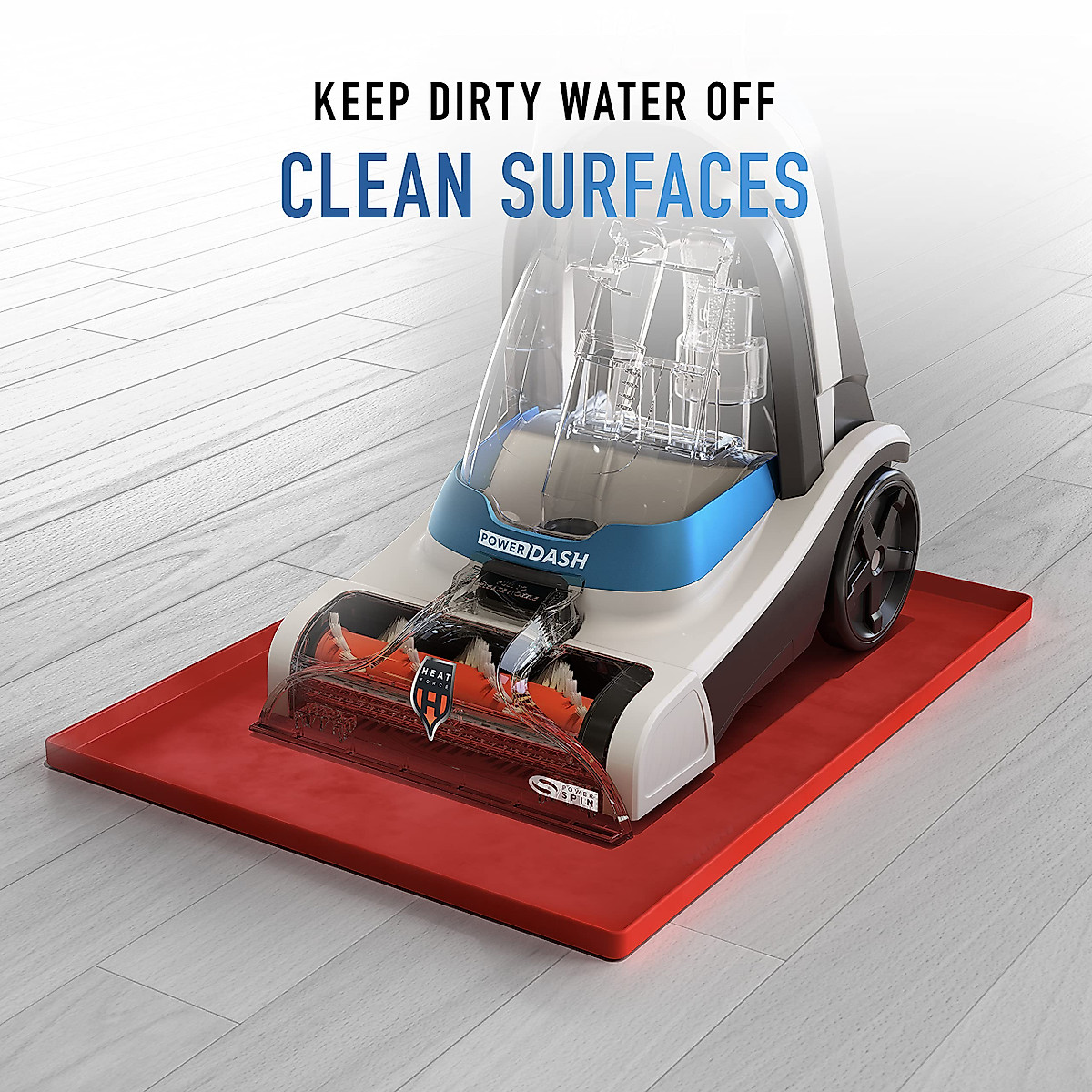 Hoover PowerDash Pet Compact Carpet Cleaner, Shampooer Machine, Lightweight, with Storage Mat, FH50750, Blue