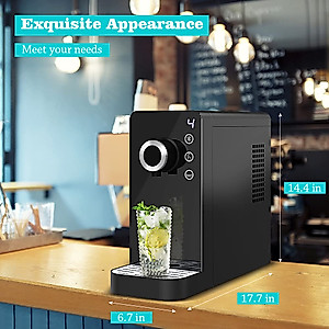 Sparkling Water Maker, Commercial Soda Maker Fizzy Drink Machine Carbonator for Home, Countertop Ice Water Cooler Dispenser and Room Black