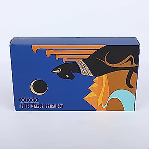 Docolor Makeup Brushes 19Pcs Makeup Brush Set Premium Gift Synthetic Powder Kabuki Foundation Contour Blush Concealer Eye Shadow Blending Liner Make Up Brush Kit, Ancient Egyptian Series