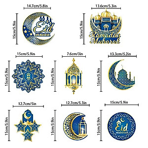 Ramadan Decorations Hanging Swirls Eid Decorations for Home 32 Pieces Ramadan Mubarak Decorations Hanging Streamer for Eid Mubarak Decorations Muslim Eid Mubarak Party Supplies