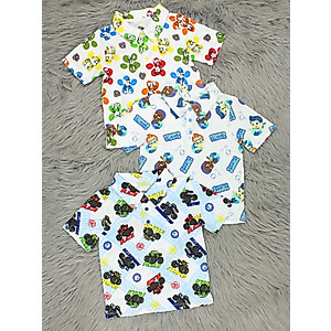 Blaze and The Monster Machines Boys Toddler Collared Short Sleeve Polo Tee Shirt (4T, White)