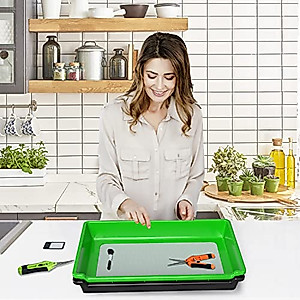 FuturHydro Trimming Tray 150 Micron Screen Keef Pollen & Herb Dry Sifter Tray with 2 Trimming Scissors Harvest Accessories (Green)