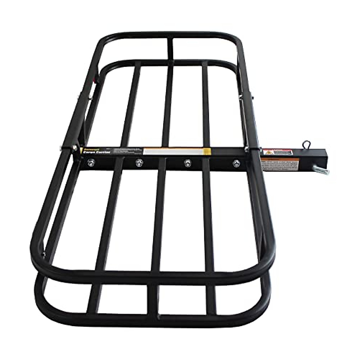 MaxxHaul 70107 53" x 19-1/2" Hitch Cargo Carrier - Trailer Mount Steel With High Side Rails For RV's, Trucks, SUV's, Vans, Cars 2" Receiver 500-lb Load Capacity , Black