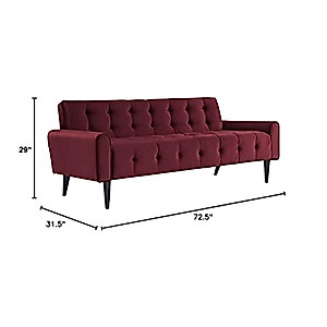 Modway EEI-2456-MAR Delve Velvet Maroon, Sofa, Maroon Fabric