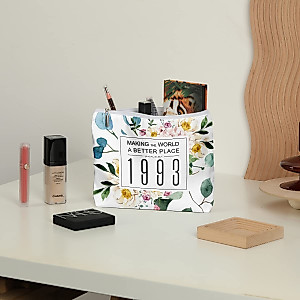 Flower Eucalyptus Print Makeup Bag 30th Birthday Decorations for Women 30th Birthday Gifts for Her Happy Birthday Party Favors for 30 Year Old Women Female Sister Friend Making Better Place Since 1993