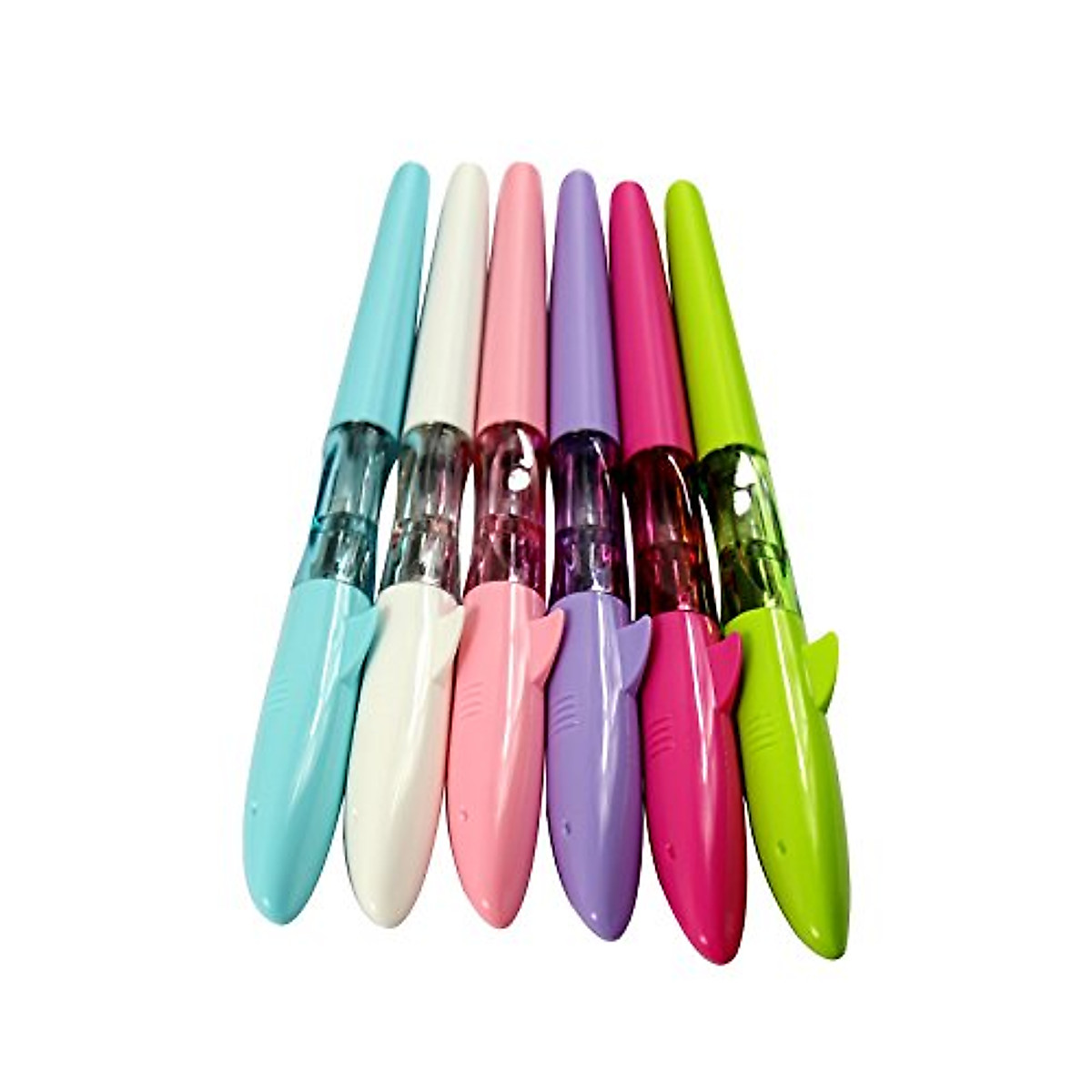 Gullor Jinhao Fountain Pen Shark Design, Fine Nib, 6 Candy Colors, 6PCS