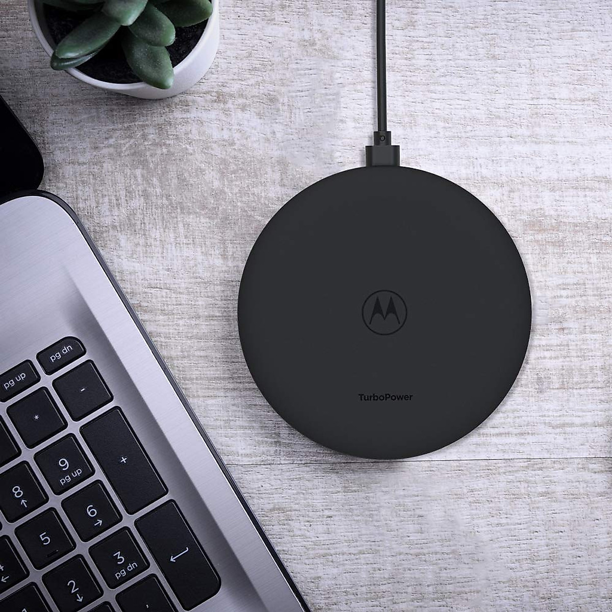 Motorola TurboPower Wireless Charger- 15W Qi Charging pad with 6.6ft Cable and AC Charger for Motorola Edge 2022, Edge+ 2022, Moto Edge Plus 2020/2022, ThinkPhone
