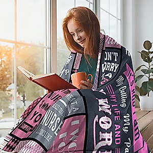 KJACGAD Nurse Gifts for Women, Nurse Gifts, Gifts for Nurses, Rn Gifts for Nurses, Nurse Practitioner Gifts for Women, Nurse Graduation Gift, Nurse Retirement Gifts for Women Throw Blanket 60x50 Inch