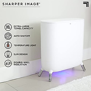 Sharper Image SpaStudio Towel Warmer, Heated Comfort + Aromatherapy, Large Capacity, Warms 3 Towels, Bath Sheets, Bath Robe, Auto Shutoff, Quick Heating, Essential Oil Diffuser Discs