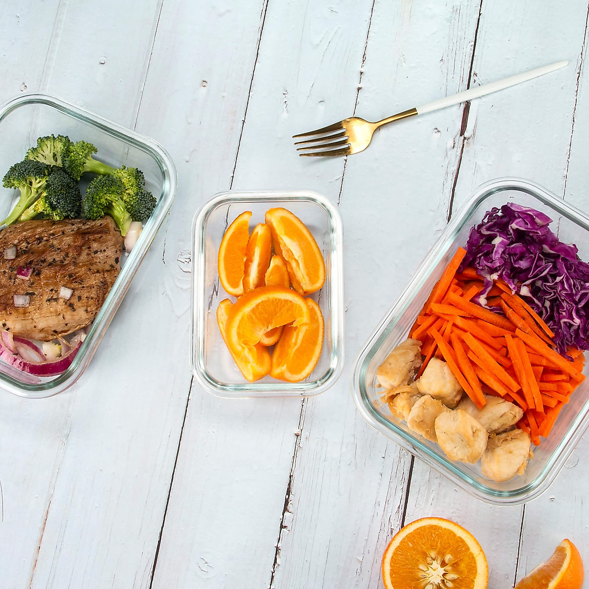 YANGNAY 10 Pack Glass Meal Prep Containers with Steam Vent, Food Storage Containers with Airtight Lids, Dishwasher/Microwave/Oven/Freezer Safe Glass Containers for Leftovers (2 Sizes, Grey)