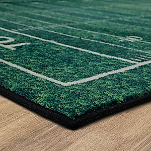 Mohawk Home Kids Sports Playroom Area Rug, Football Yards Green (8' x 10')