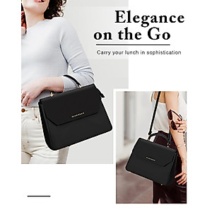 Luxury Lunch Bag Women - Adult Fashion Stylish Vegan Leather Insulated Leakproof Lunch Box for Work - 2024 Newest Christmas Gifts for Women