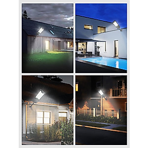 WONYO 1500W Solar Street Lights, Solar Parking Lot Lights with Remote Control & Radar Sensor, Waterproof IP65 Auto On/Off Solar Outdoor Light for Garden, Yard, Path, Basketball Court, Road