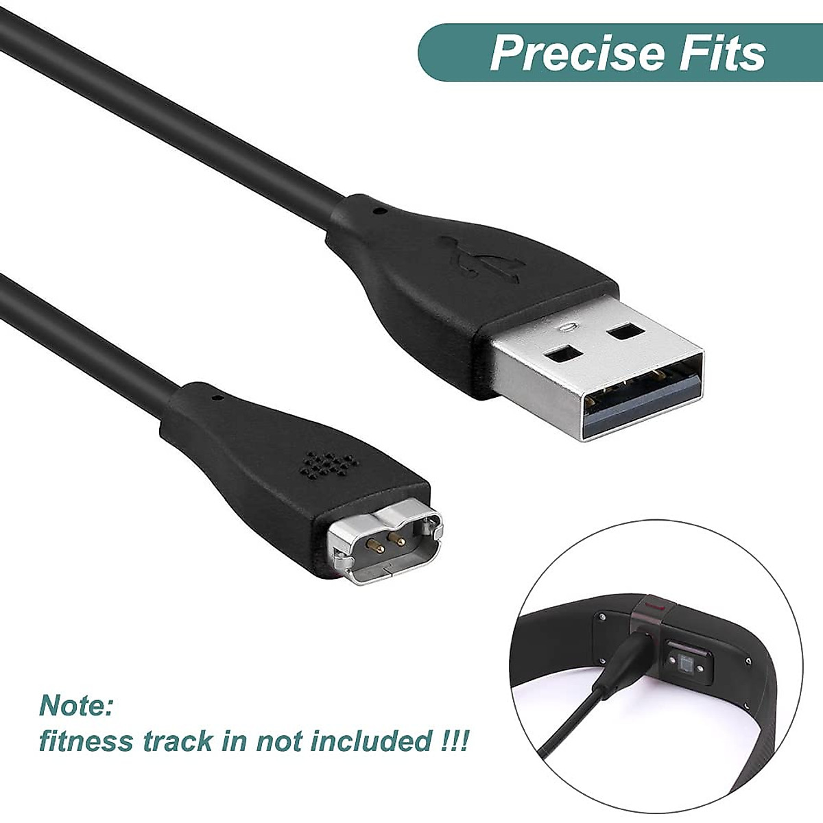 Kissmart Charger for Fitbit Charge HR, Replacement Charging Cable Cord for Fitbit Charge HR (30cm/1ft)