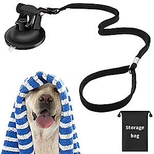 Dog Bathing Tether with Heavy Suction Cup, Dog Grooming Tub Restraint Soft Nylon Leash with Adjustable Collar for Pet Dog Cat Shower and Grooming
