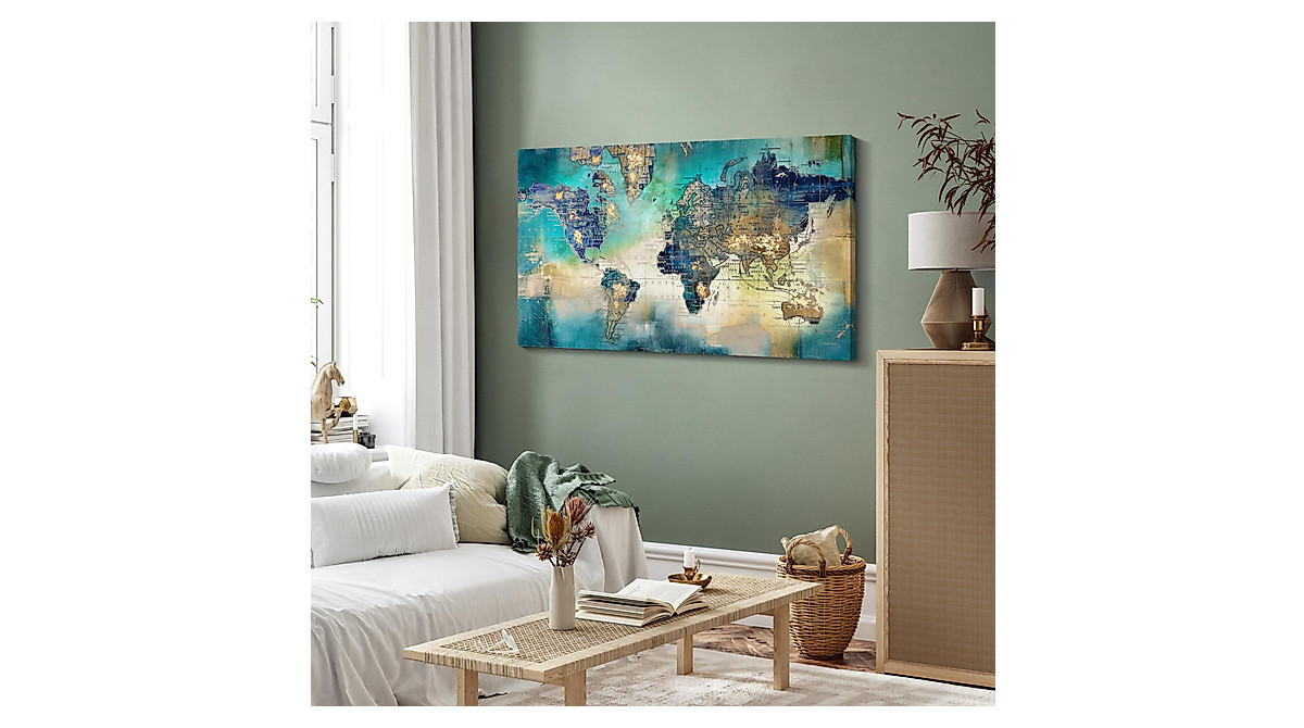 Large World Map Canvas Prints for Home & Office