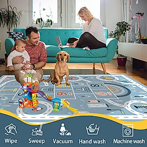 Hopscotch Rug, Hopscotch Mat for Kids Skipping and Jumping, Hop Count Cute Hopscotch Carpet with Non-Slip Backing，Suitable for Girls & Boys Bedroom, Playroom, Nursery(32×47inchs)
