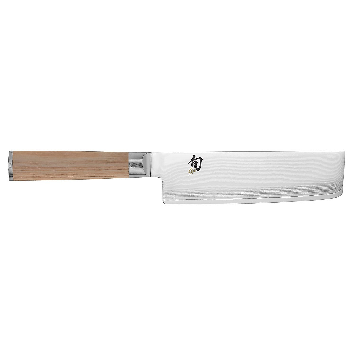 Shun Classic Blonde Nakiri Knife, 6.5 inch VG-MAX Stainless Steel Blade, Cutlery Handcrafted in Japan,Silver