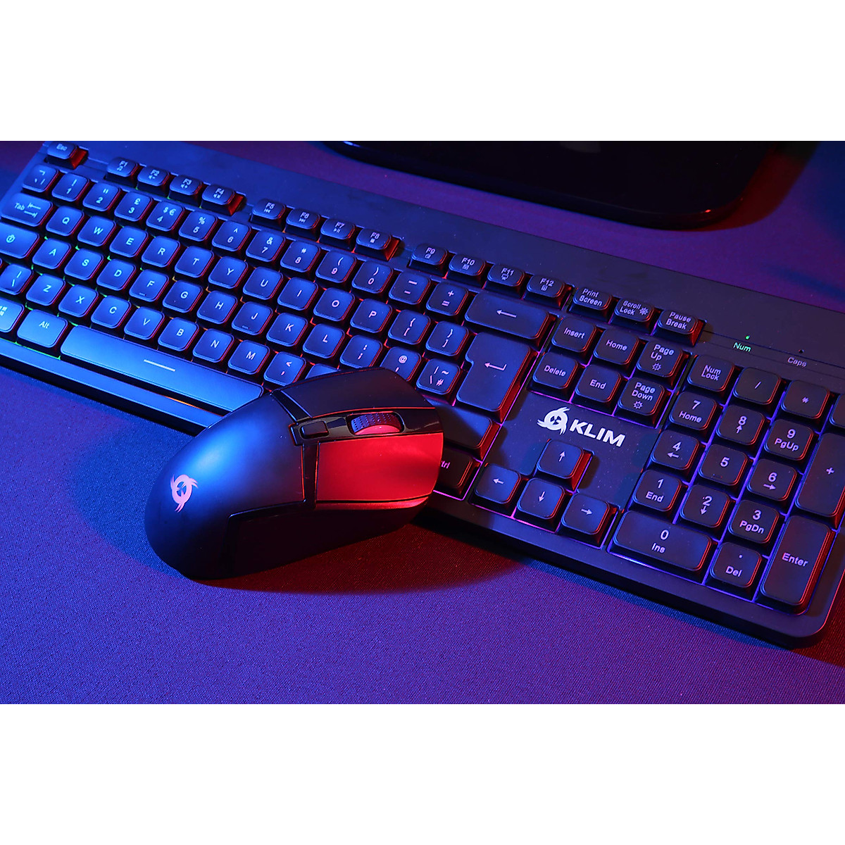 KLIM Light V2 Rechargeable Wireless Keyboard + New 2022 + Slim, Durable, Ergonomic + Backlit Wireless Gaming Keyboard for Laptop PC Mac PS4 PS5 Xbox One + Long-Lasting Built-in Battery (Renewed)