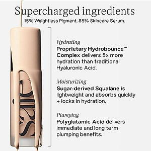 Saie Glowy Super Skin Tint Liquid Foundation - Hydrating Serum Foundation with Lightweight, Medium Coverage - Formulated with Hyaluronic Acid to Hydrate, Brighten and Plump - Shade 11 (1.01 oz)