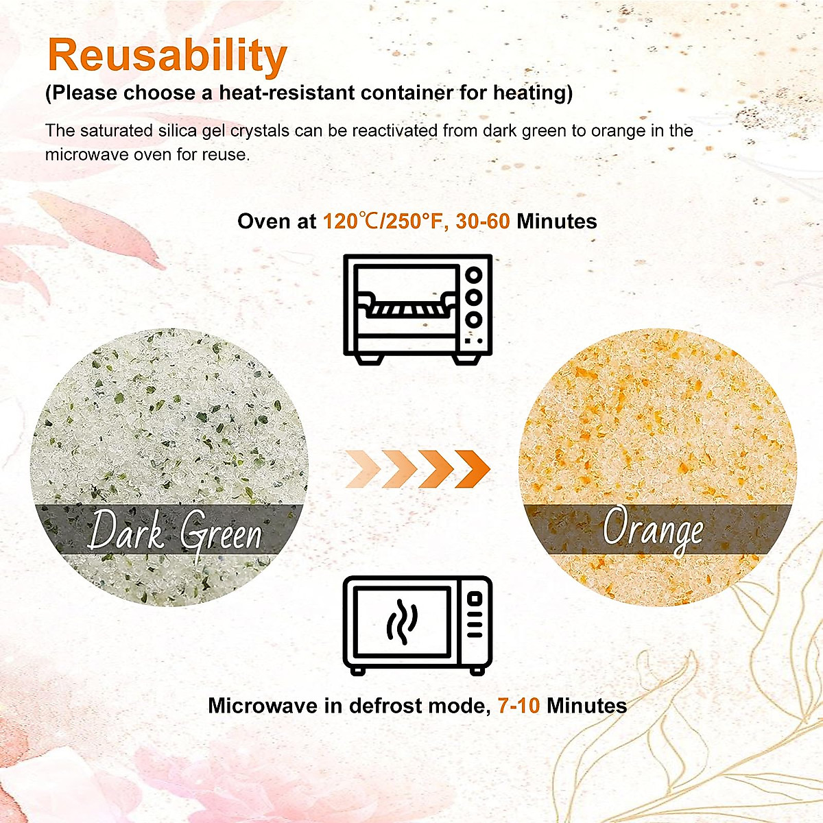 1000g(2.2LBS) Silica Gel Flower Drying Crystals, Silicate Desiccant for Drying Flowers, Reusable Flower Preservative, Color Display Fine Crystals Desiccant