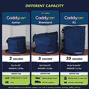 Caddycan - Portable Trash Can for Boating | Tough and Durable Storage Bag for Use with Kayaking, Camping, Hiking, Beach, Fishing | Collapsible, Multi-Purpose, Standard Size, Marine Blue