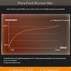 Tempmaster Adjustable Warming Tray, Roll up Heating Tray for Food Electric Warming Tray with Adjustable Temperature, Heating Tray with Nano Coating Silicone Heating Mat for Food, Daily Use (White, 1)